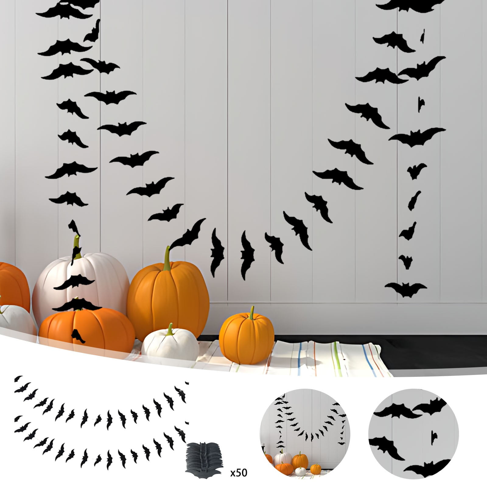 Scary Halloween Party Decorations - 9.8 Inch Paper String Banners for ...
