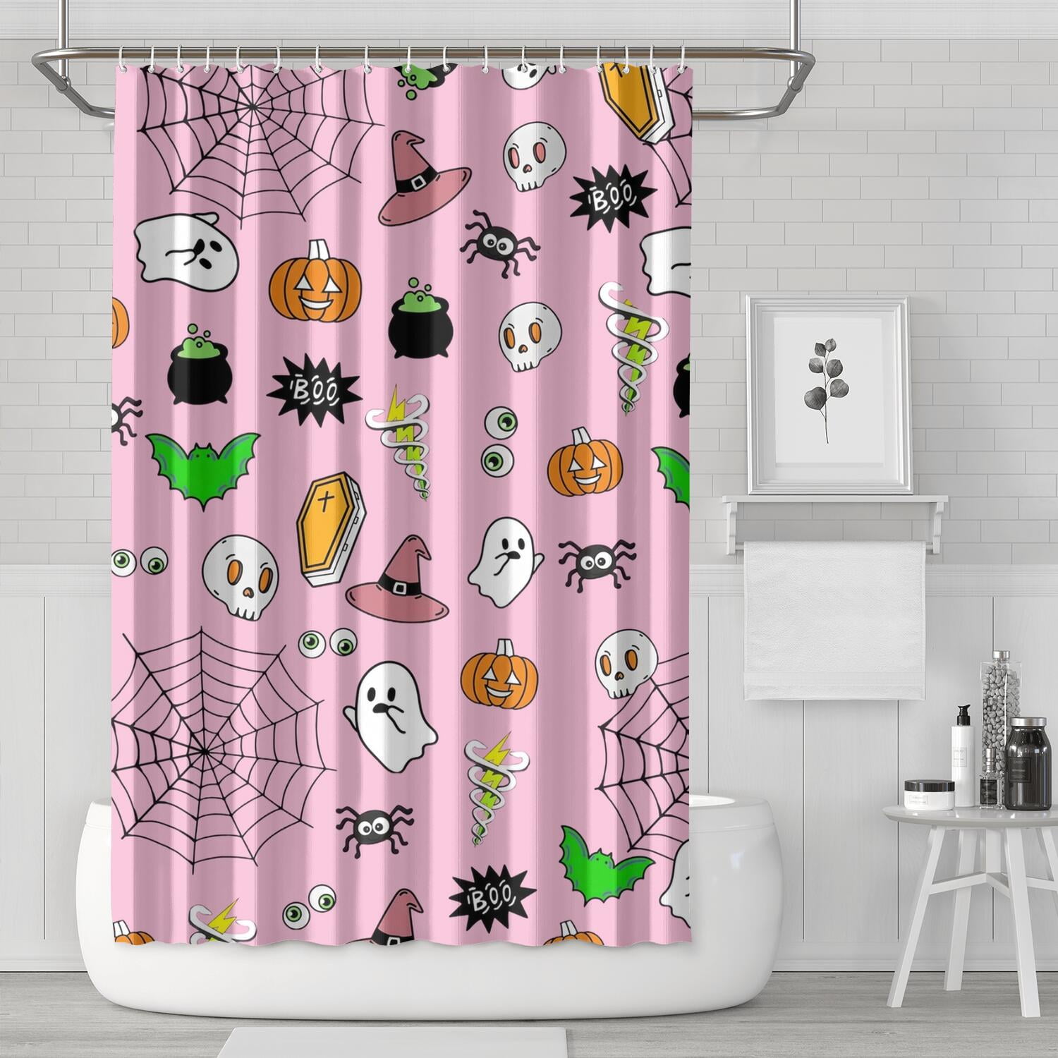 Scary Halloween Shower Curtain for Adults, 72x72 Inch Creepy Ghost ...