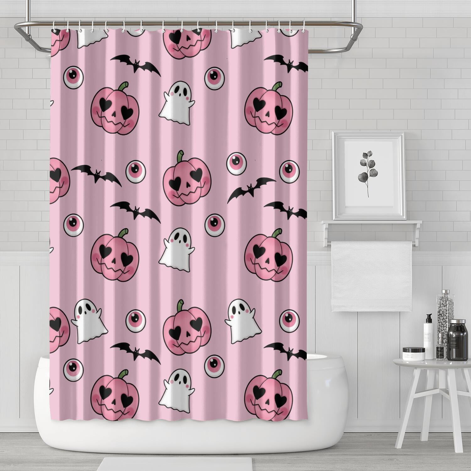 Scary Halloween Shower Curtain for Adults, 72x72 Inch Creepy Ghost ...