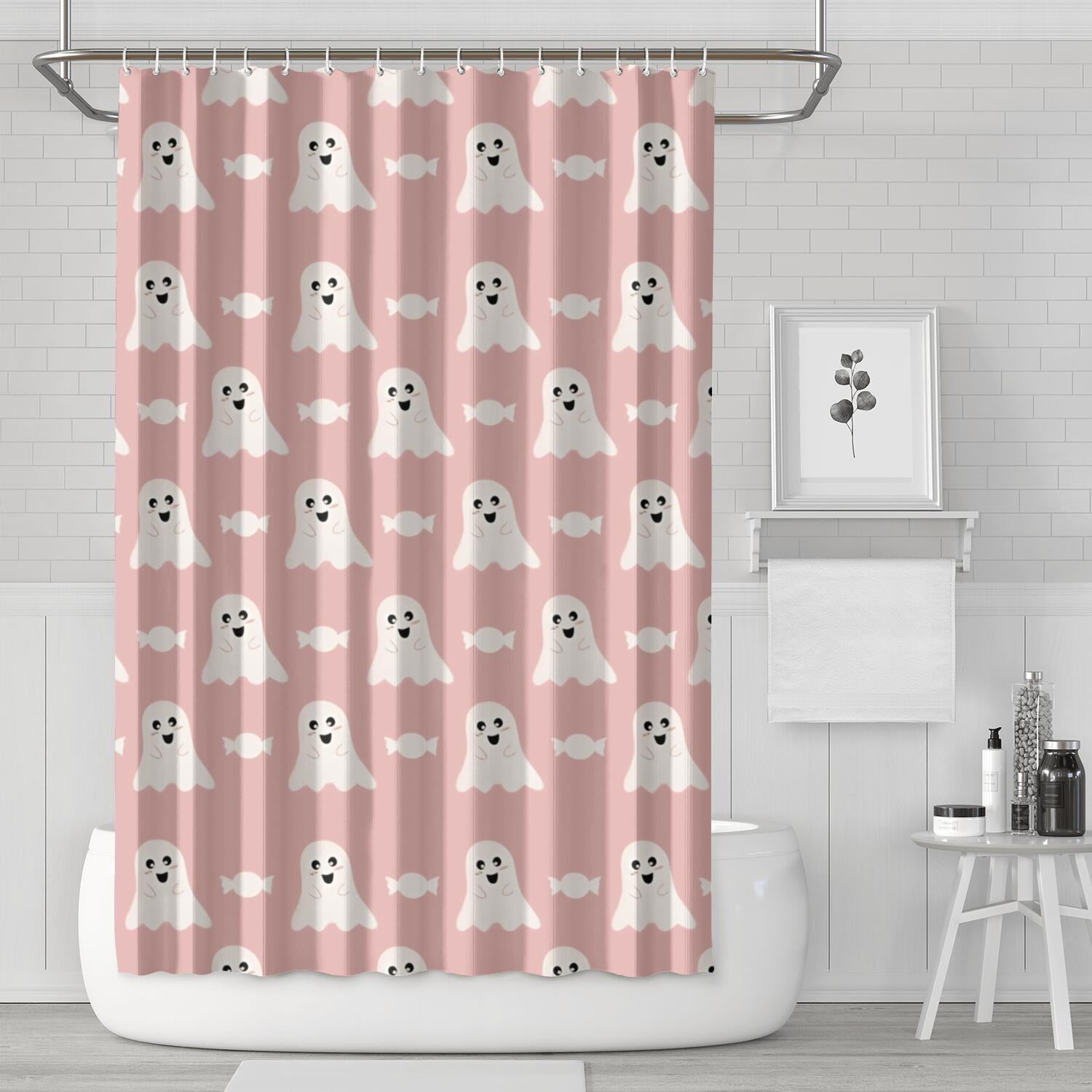Scary Halloween Shower Curtain for Adults, 72x72 Inch Creepy Ghost ...