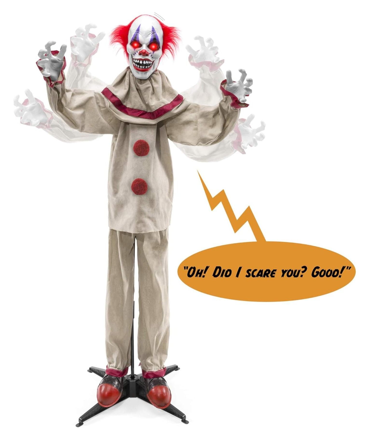Scary Harry The Activated Animatronic Killer Clown, Prop w/Pre-Recorded ...