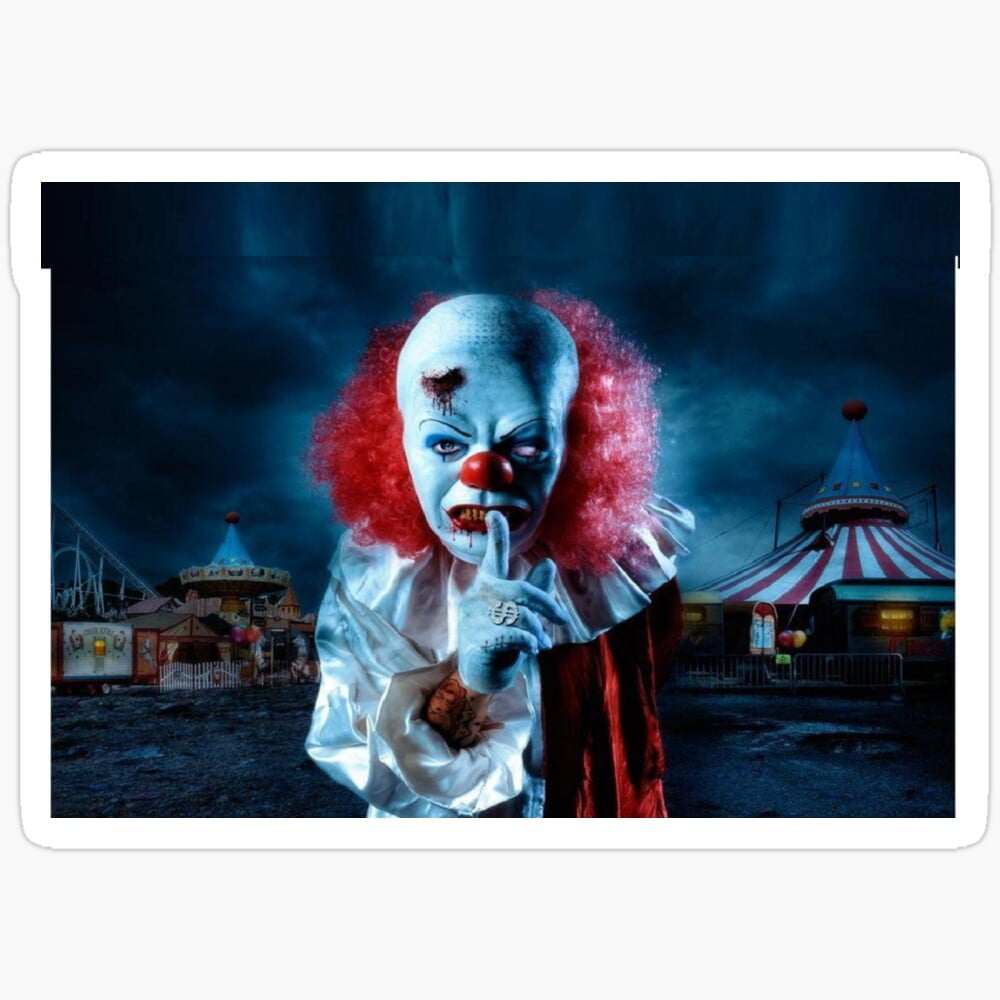 Scary Horror Clown Face Mask Sticker Phone Decal Water Bottle Stickers ...