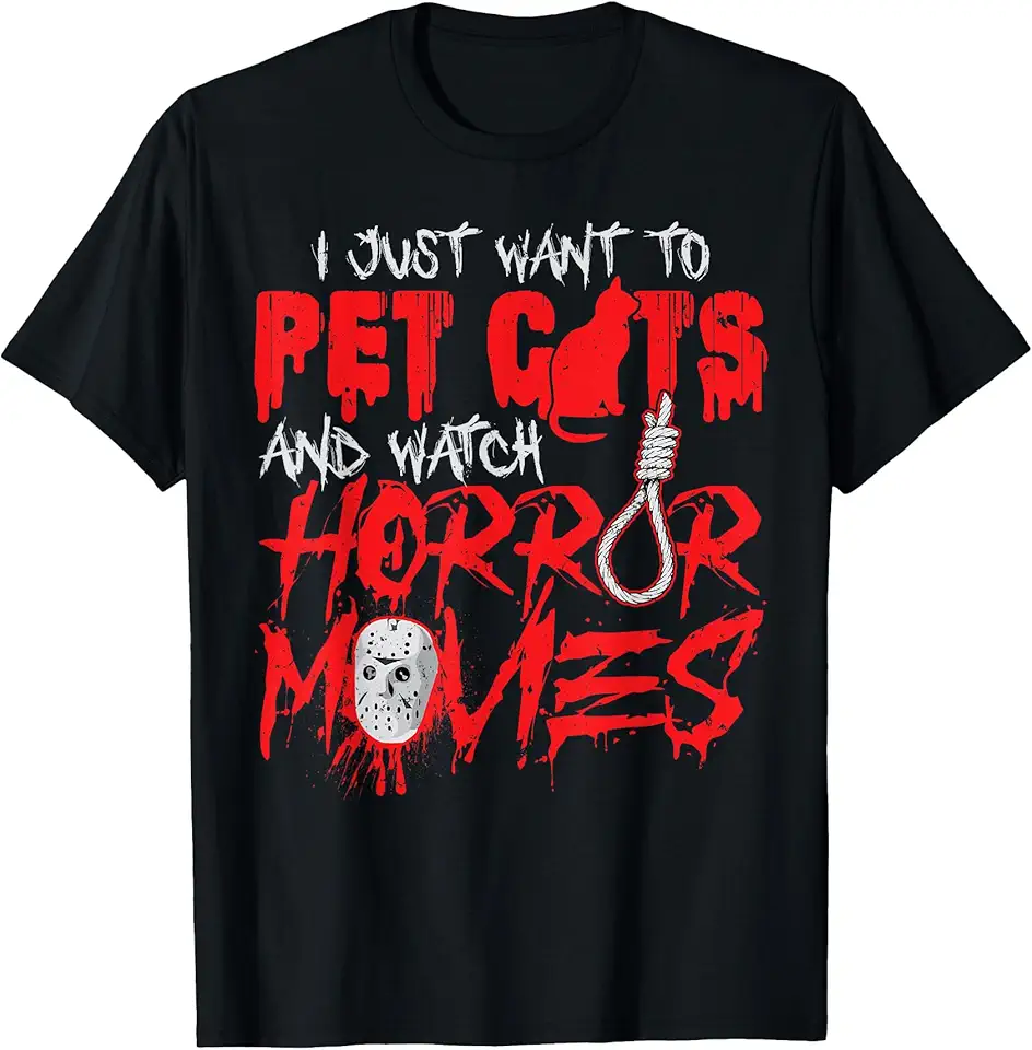 Scary Horror Movie I Just Want To Pet Cats T-Shirt - Walmart.com