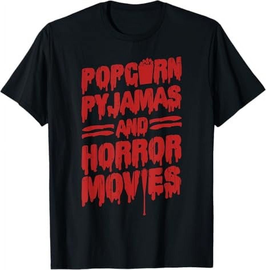 Scary Horror Movie Popcorn Pajamas And Horror Movies T-Shirt - Walmart.com