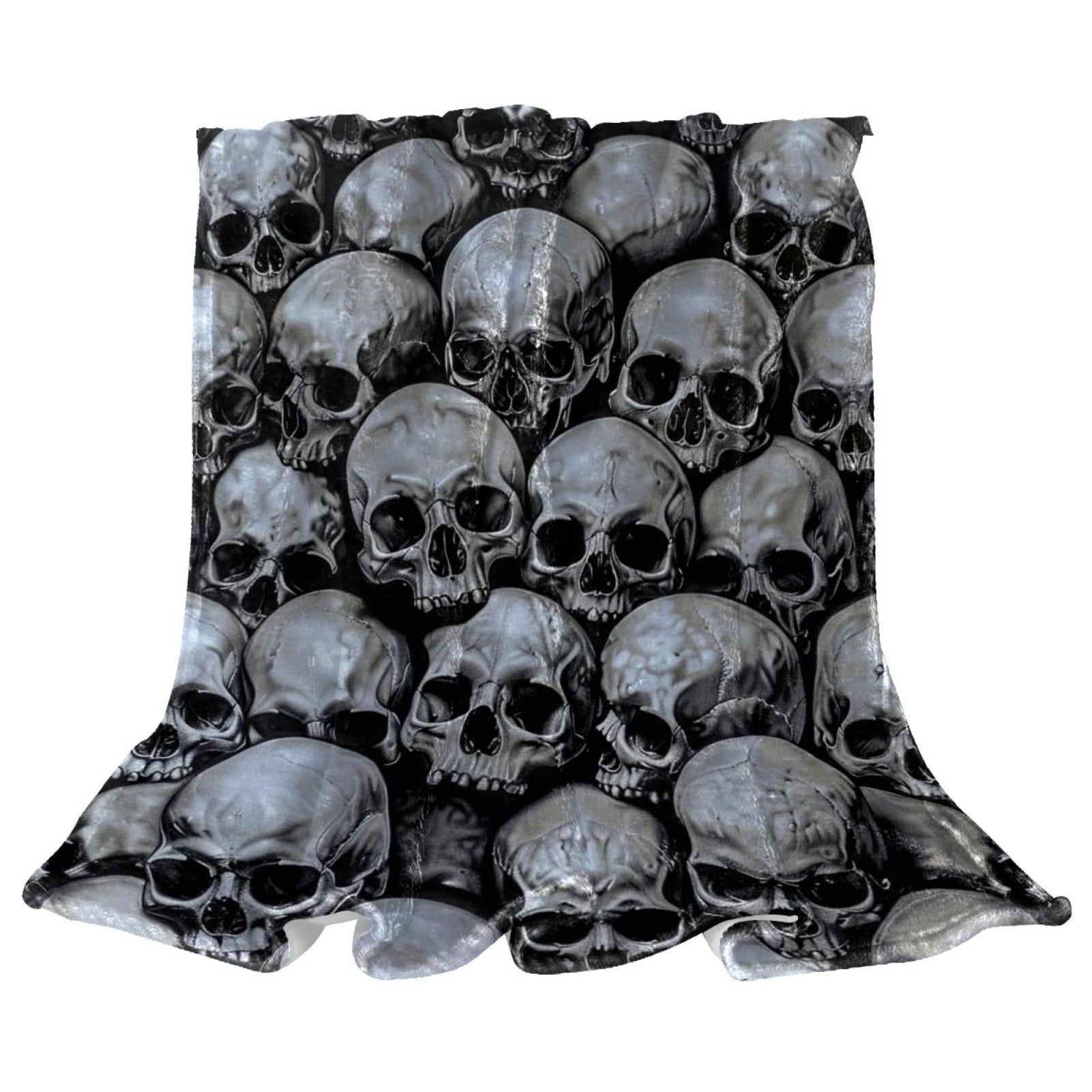 Scary Human Skull Head Warm Cozy Throw Blanket Microfiber Fleece ...