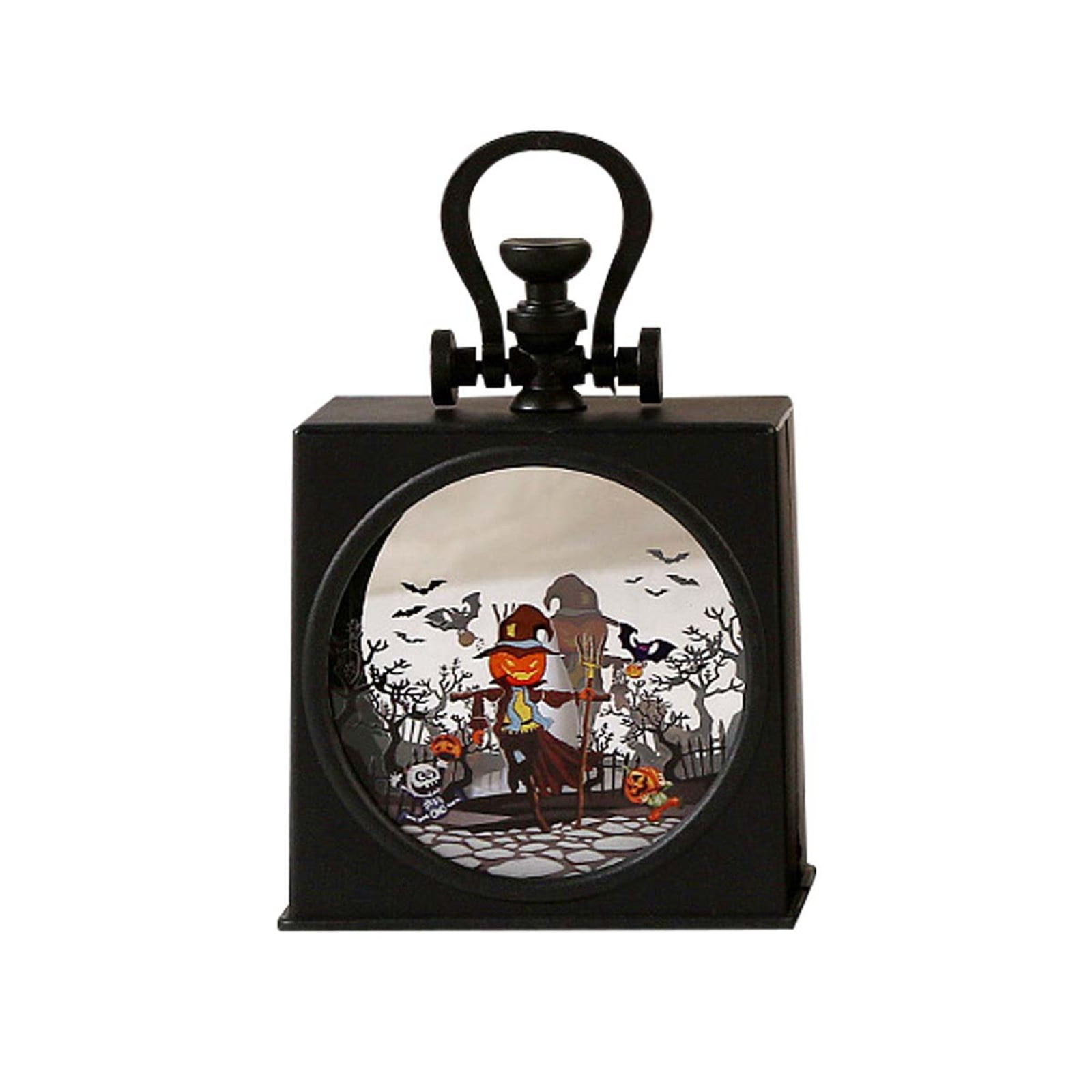 Scary LED Strawman Vintage Square Battery Powered Flameless Candle For ...