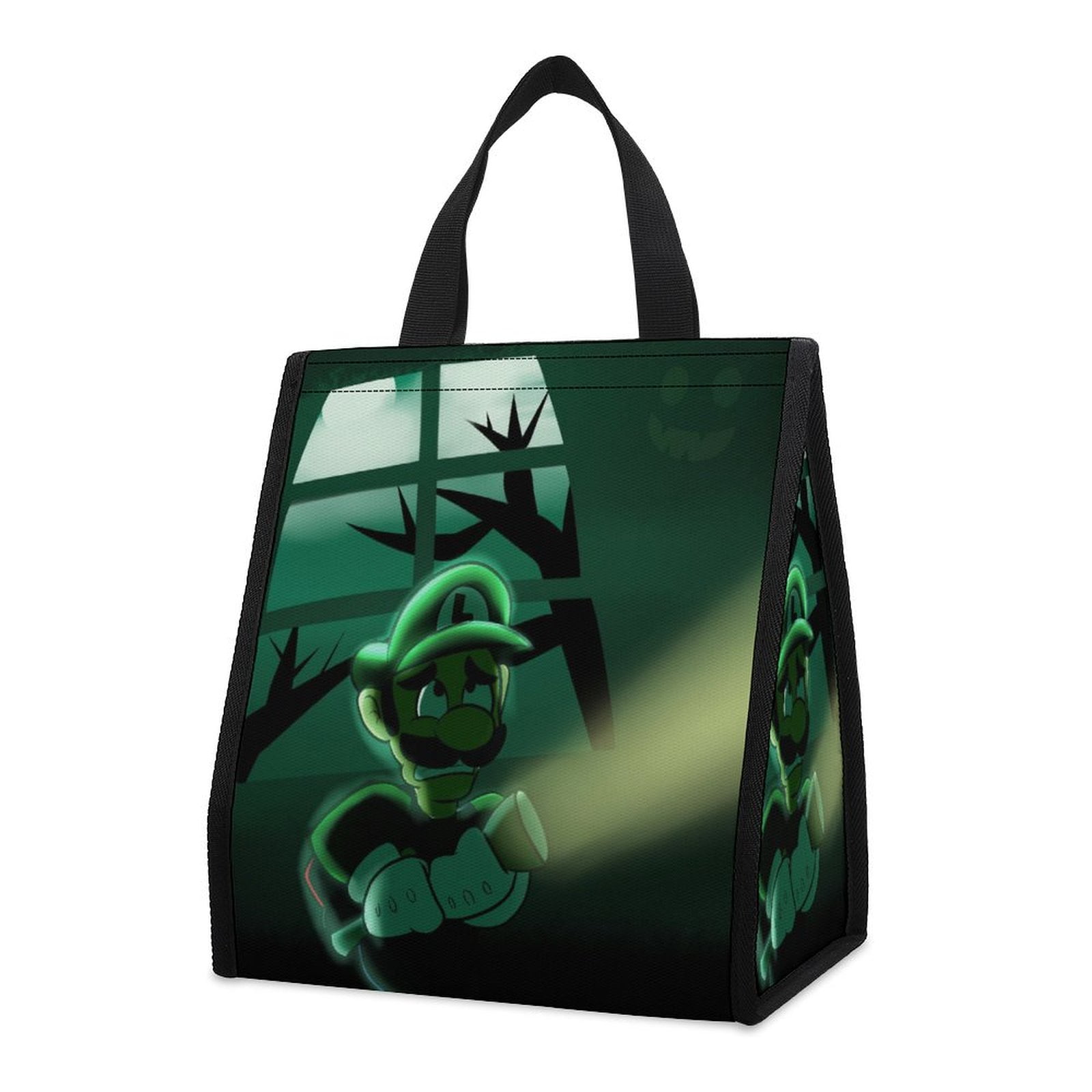 Scary Luigi's Mansion Folding Insulated Lunch Bag Portable Lunchbag ...