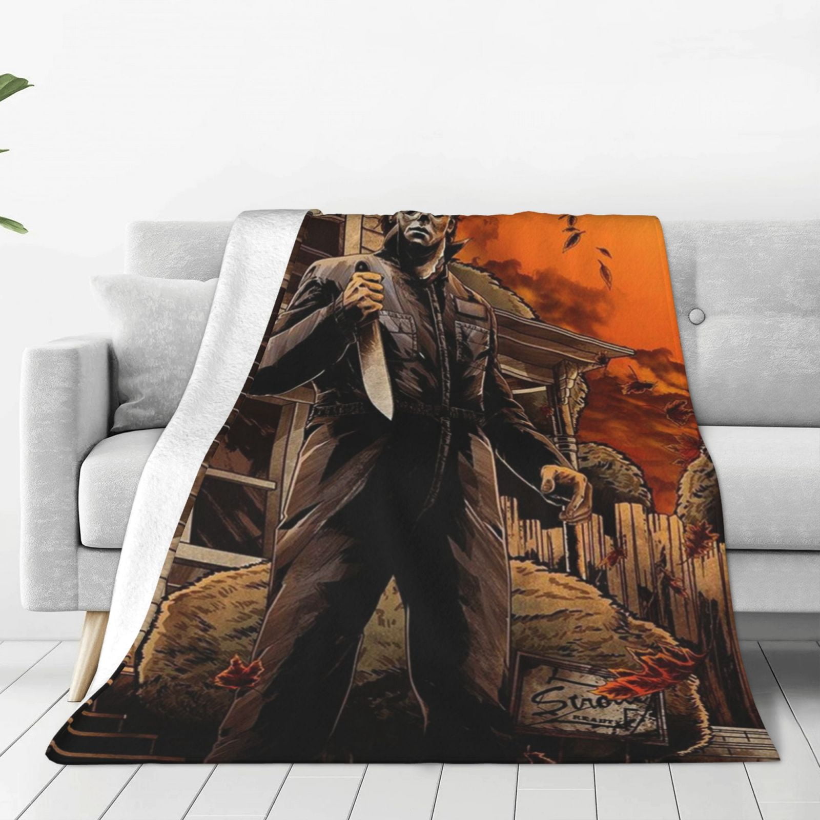 Scary Michael Myers Flannel Blanket Cozy Ultra-Soft Micro Fleece ...