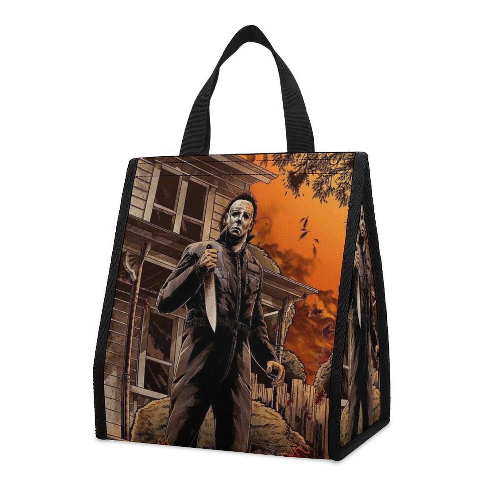Scary Michael Myers Folding Insulated Lunch Bag Portable Lunchbag ...