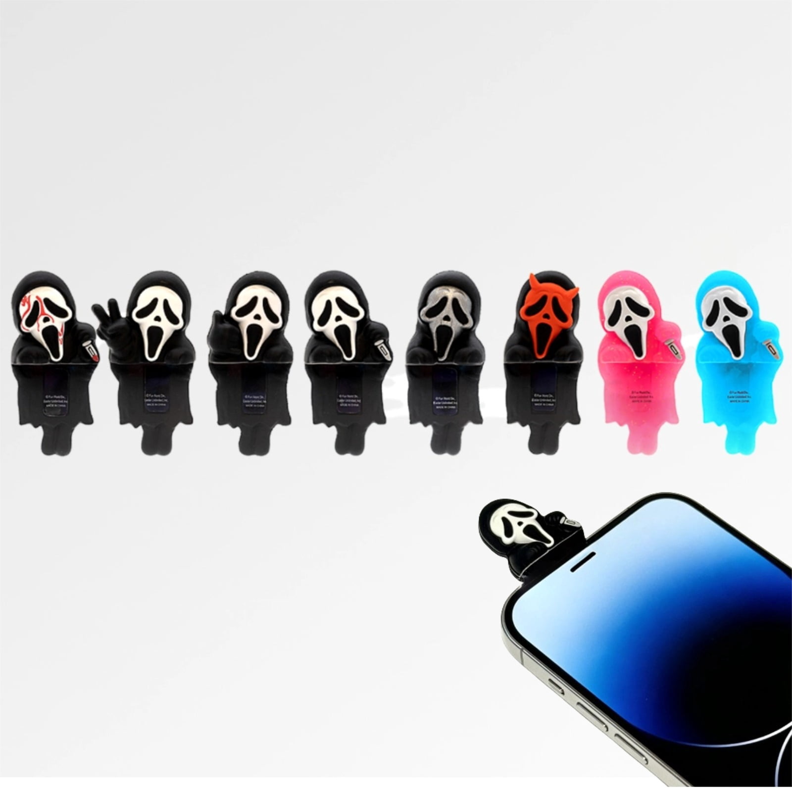 Scary Movie Ghost Face Blind Box, Universal Phone Buddy Cling, Adhesive ...