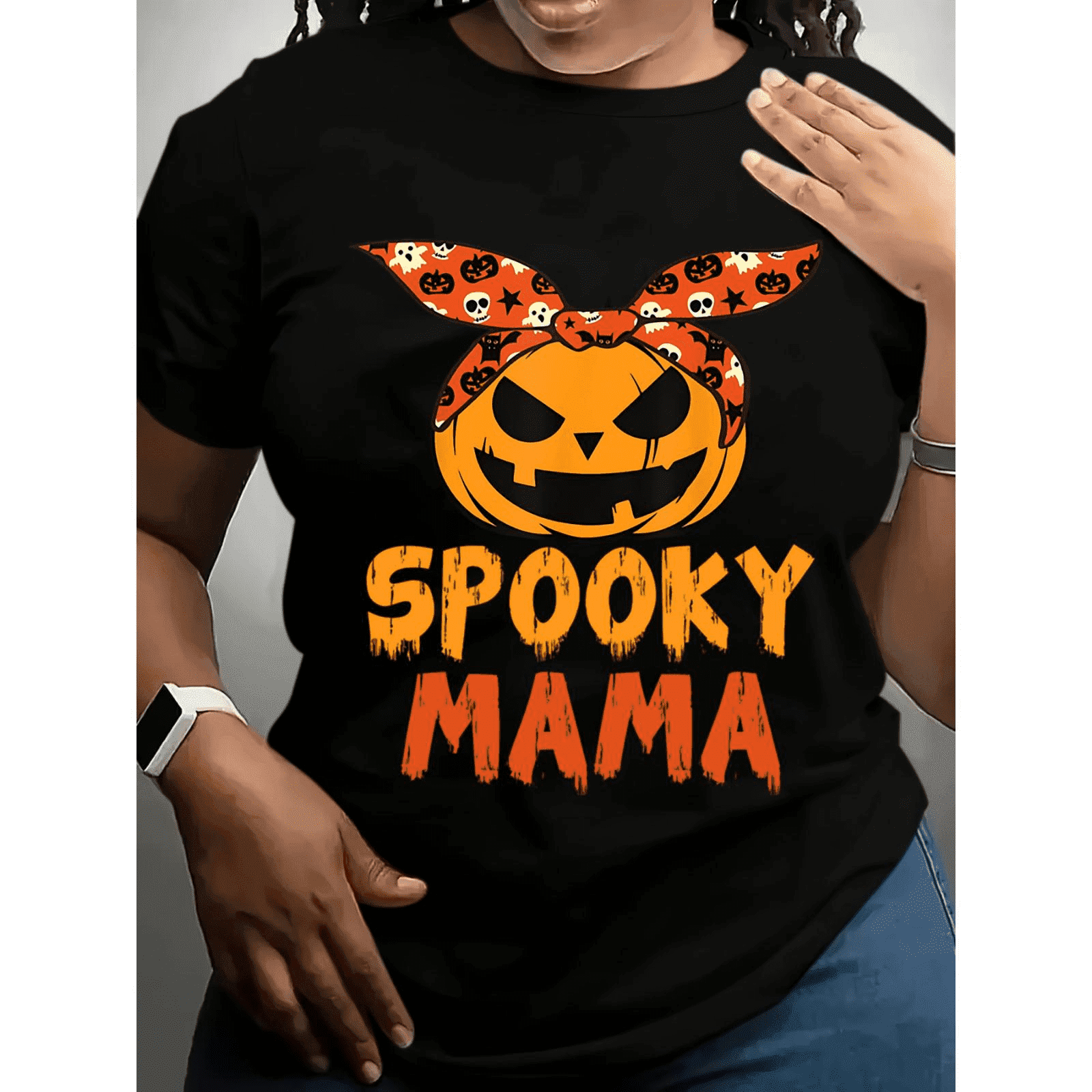 Scary Pumpkin Face Halloween T-Shirts for Women – Chic Tee to Celebrate ...