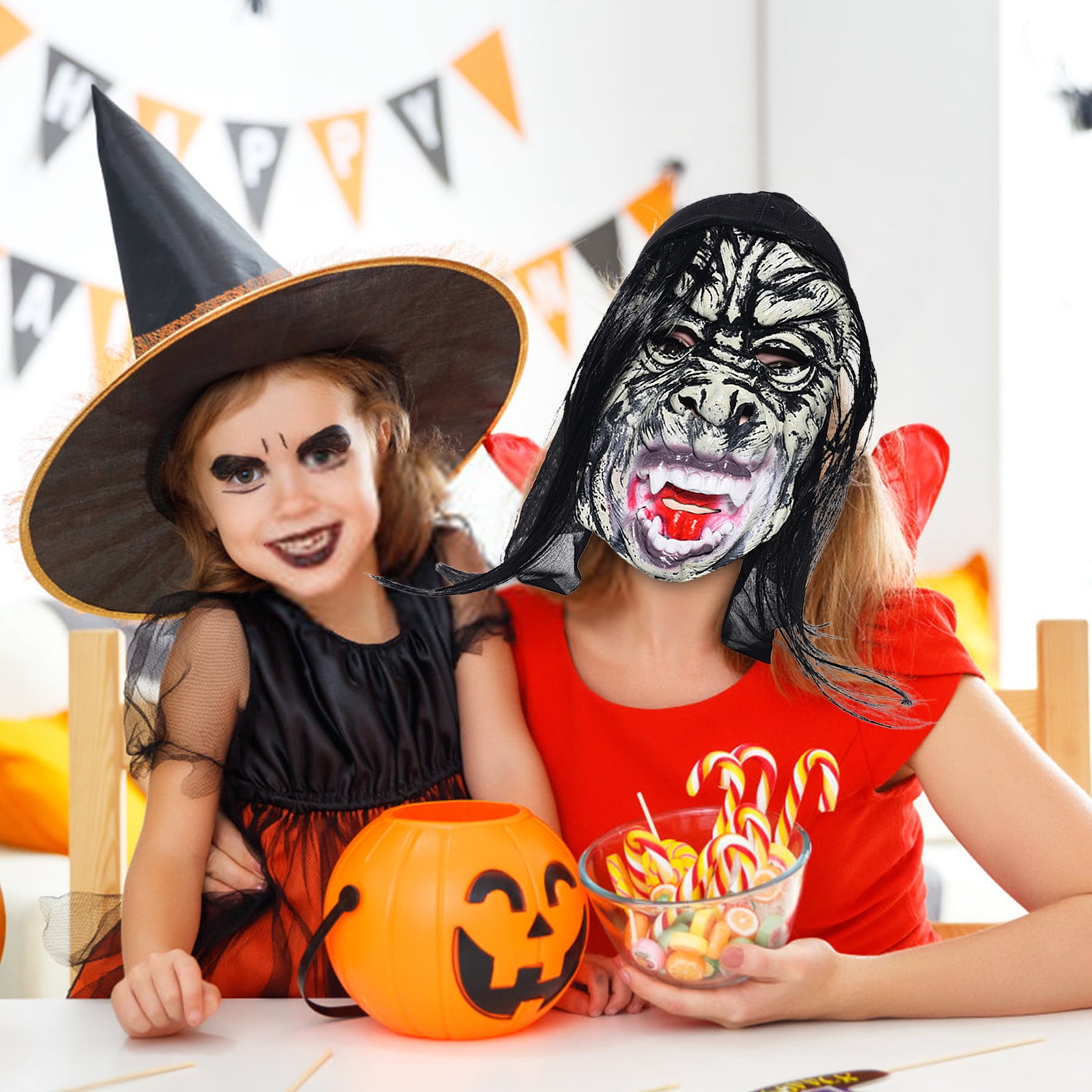 Scary Realistic Halloween Mask - Soft Elastic Terror Mask for Adults ...