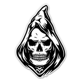 Grim Reaper - 3" Vinyl Sticker - For Car Laptop I-Pad Phone Helmet Hard ...