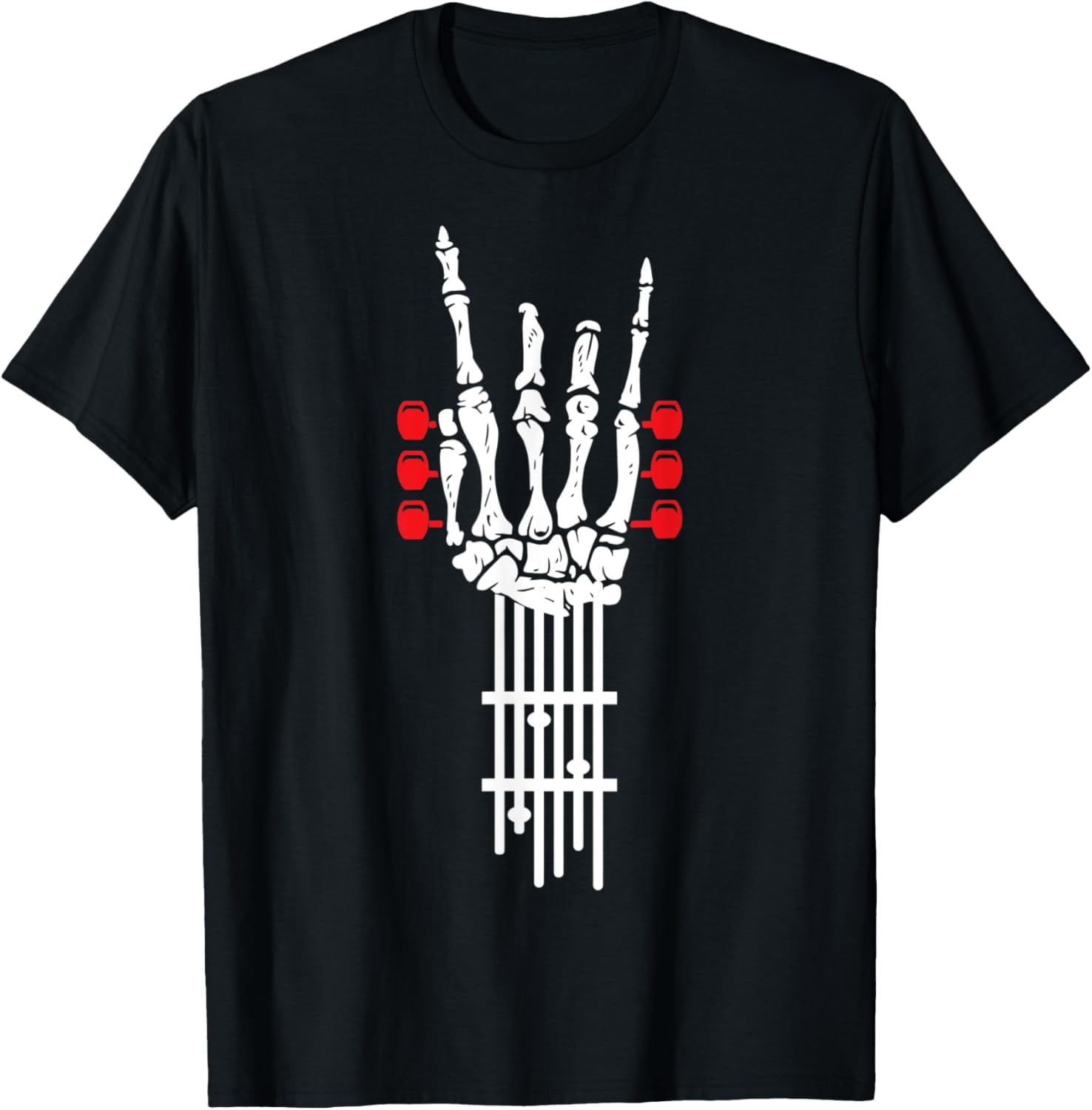 Scary Rock Of Skelton Rocking Hand Guitar Rock & Roll T-Shirt - Walmart.com