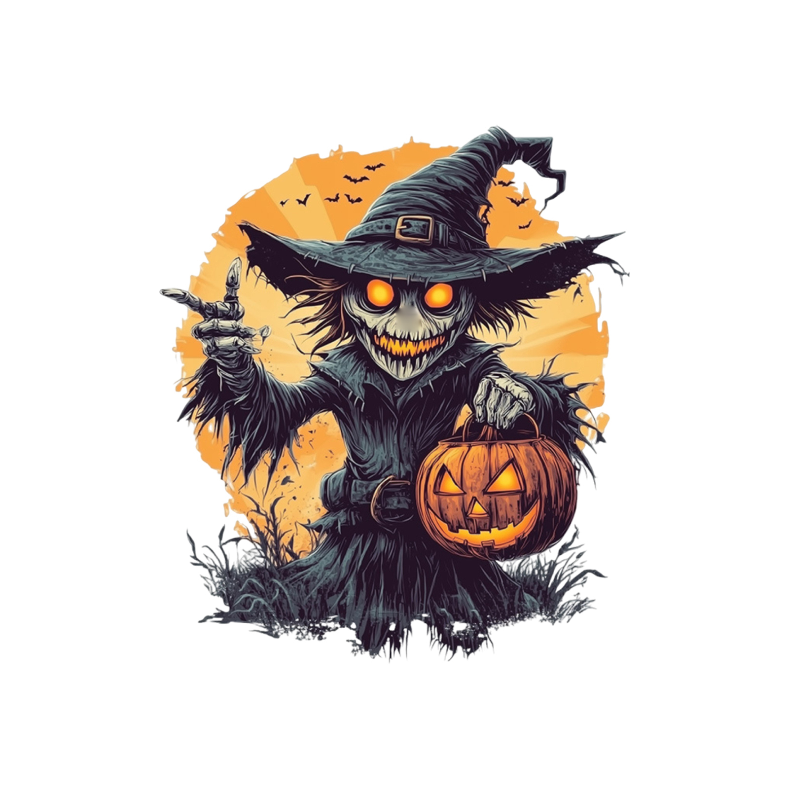 Scary Scarecrow Halloween Stickers - Spooky Outdoor Decor - Halloween ...
