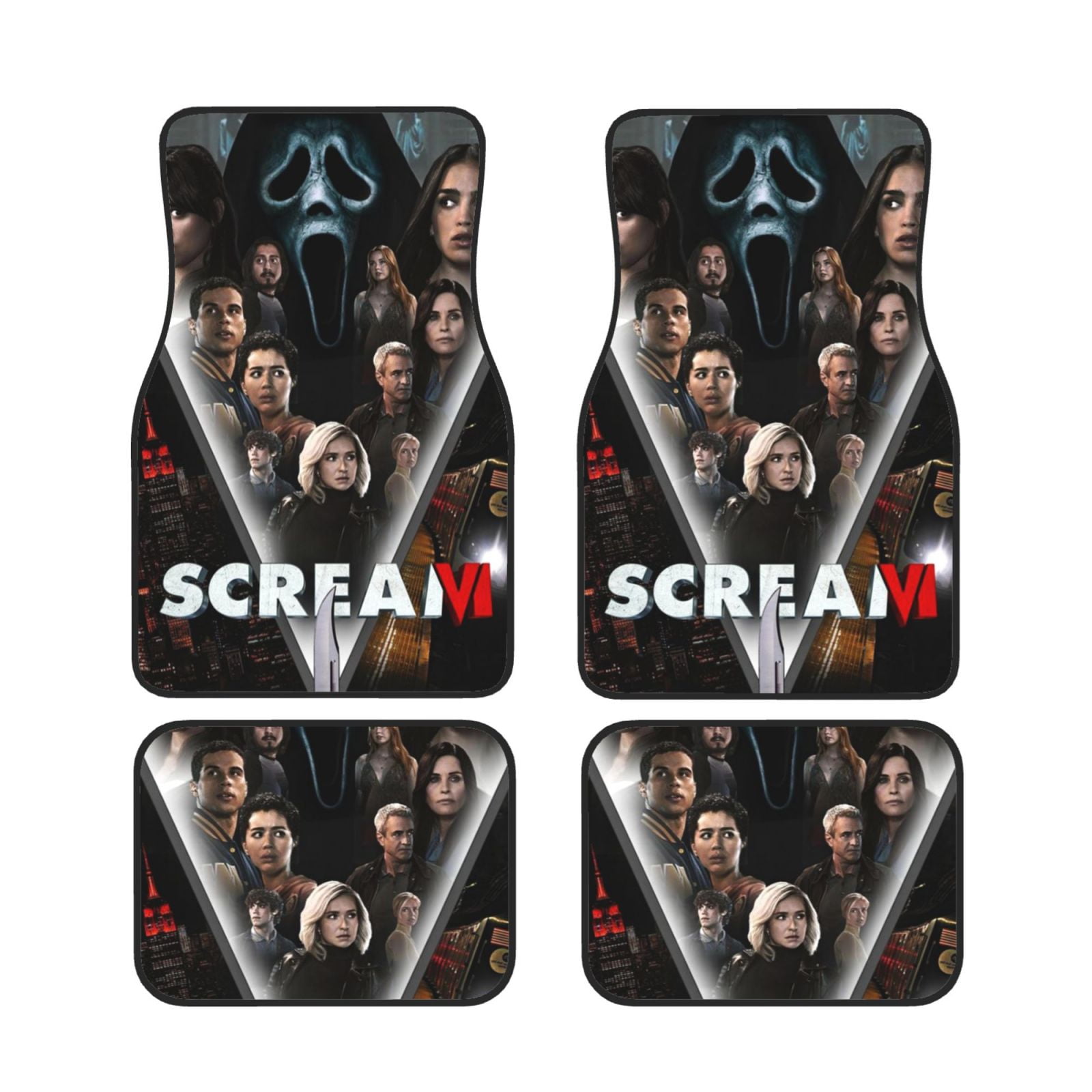 Scary Scream Ghostface Car Floor Mat Set 4-Piece Front/Rear Auto Foot ...
