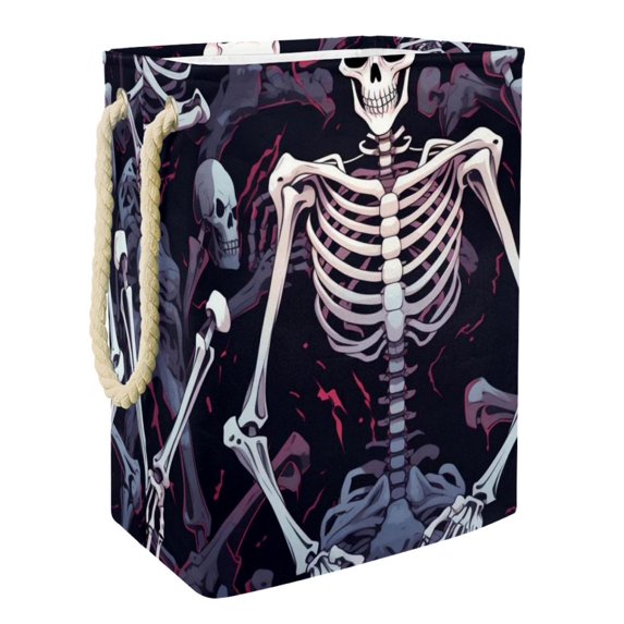 Scary Skull Skeleton Laundry Hamper, Collapsible Laundry Baskets Firm ...