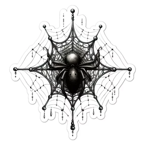 Scary Spider Web Sticker Indoor Outdoor Phone Decal Water Bottle ...