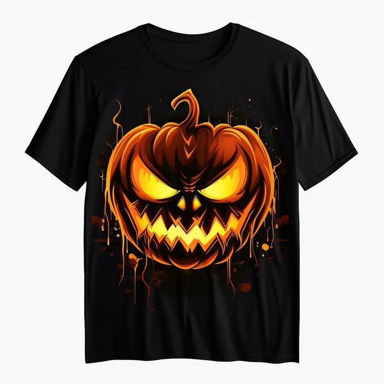 Scary Spooky Jack O Lantern Face Pumpkin Men Boys Halloween T-Shirt New ...