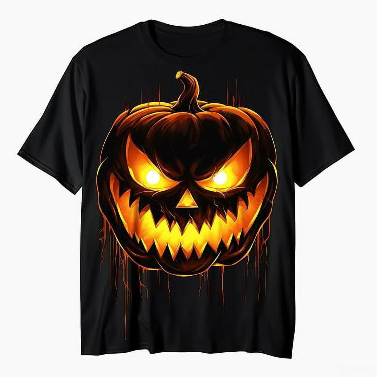 Scary Spooky Jack O Lantern Face Pumpkin Men Boys Halloween T-Shirt New ...