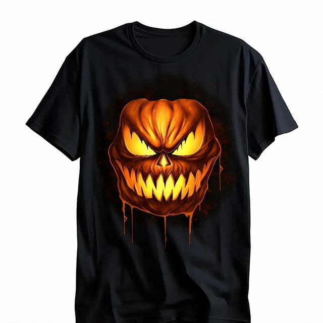Scary Spooky Jack O Lantern Face Pumpkin Men Boys Halloween T-Shirt New ...