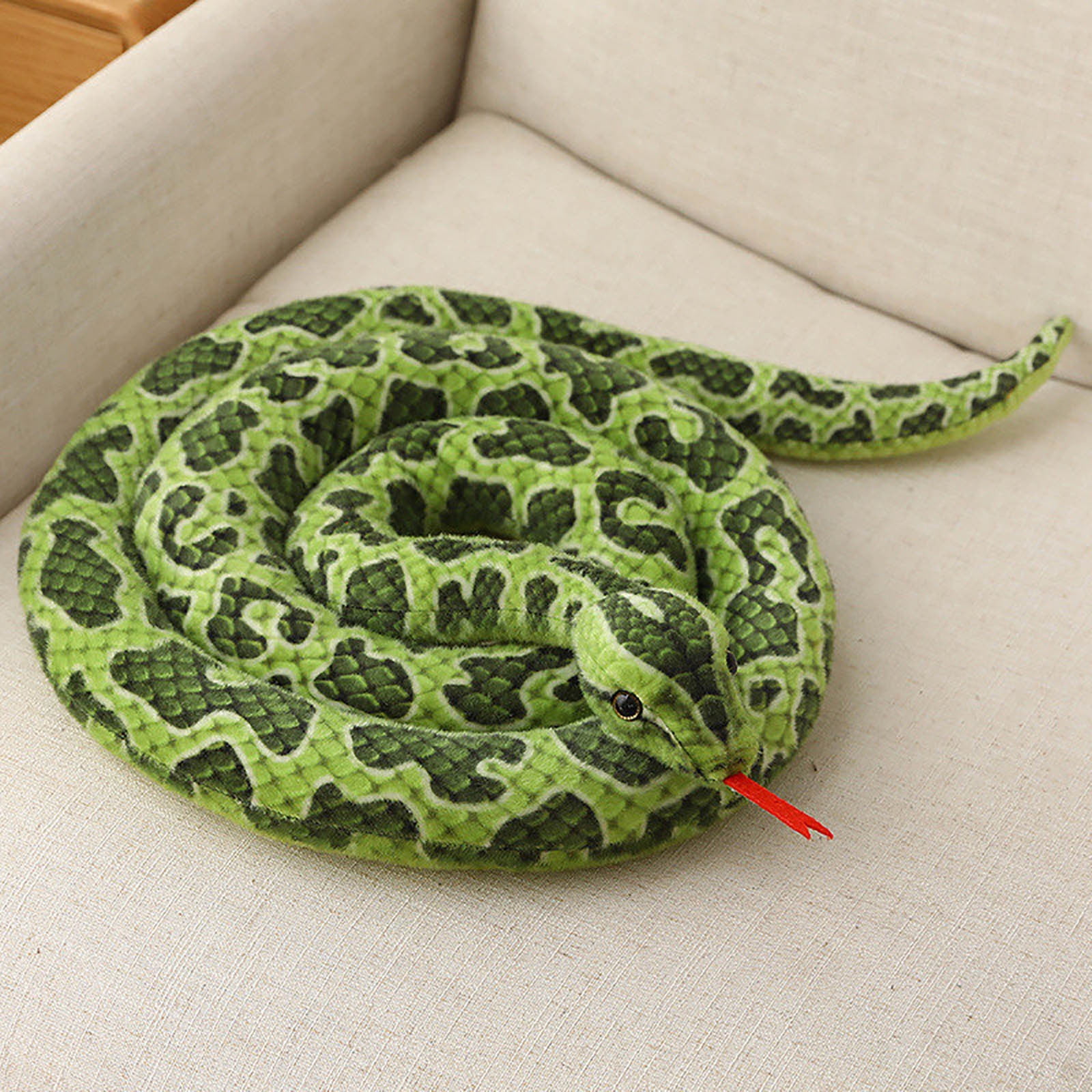 Scary Stuffed Snake Toy for Kids - Realistic Plush Boa with Forked ...