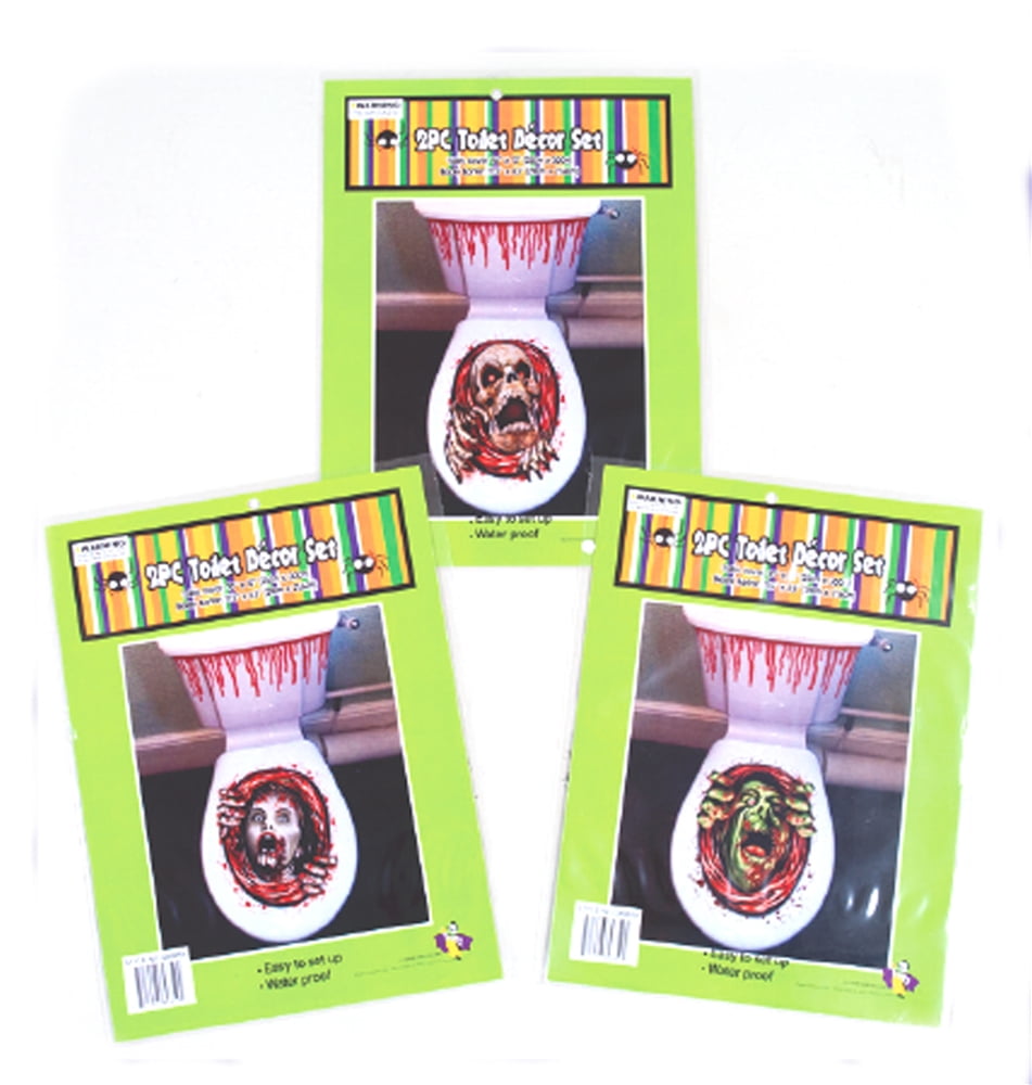 Scary Toilet Decor 2 Piece Spider Toilet Halloween Decoration with ...
