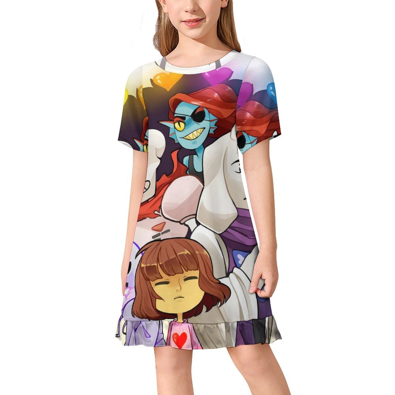 Scary Undertale Children's Short Sleeved Dress 3D Printed Classical ...