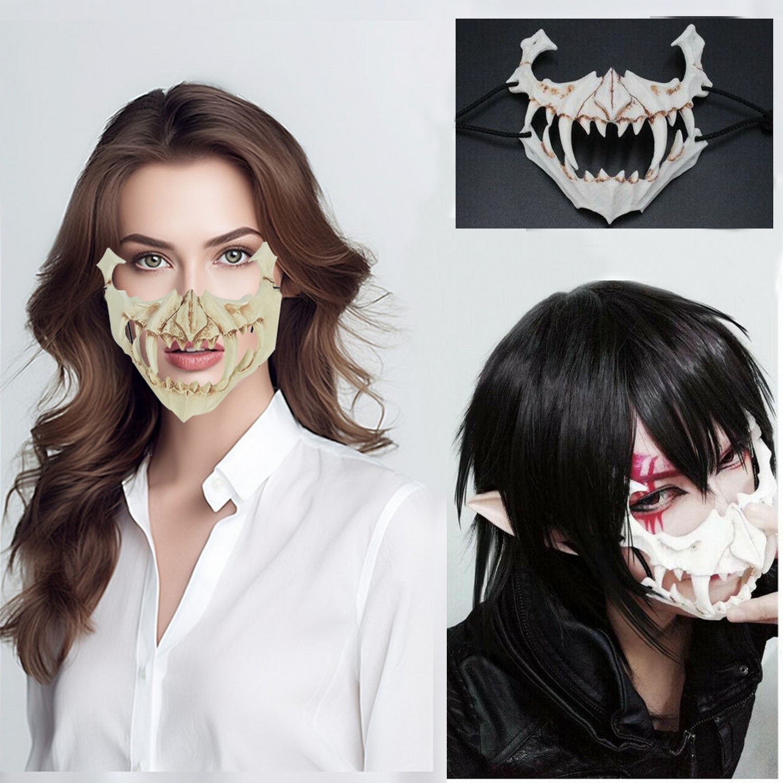 Scary Werewolf Animal Halloween Resin Realistic Wolf Teeth Party Prop ...