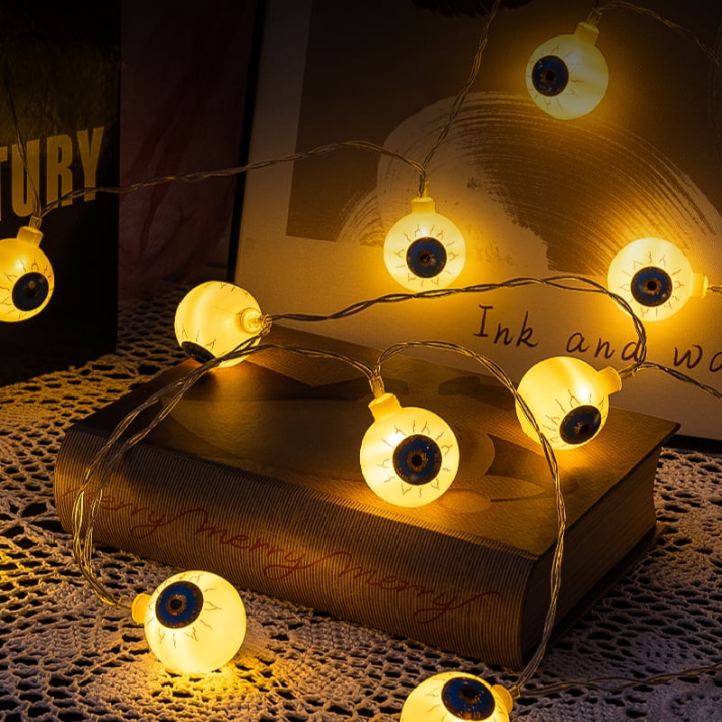 Halloween Scary Ghost Eyeball String Lights, Bar, Haunted House Battery ...