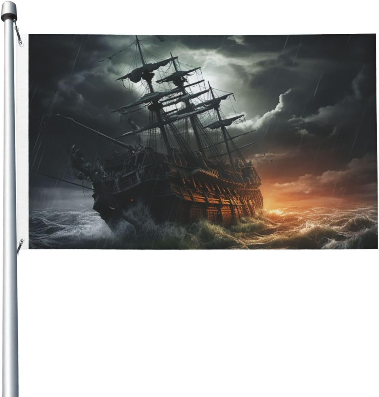 Scary ship at sea Flag 2x3 ft Flags for Outside Funny Banner Garden ...