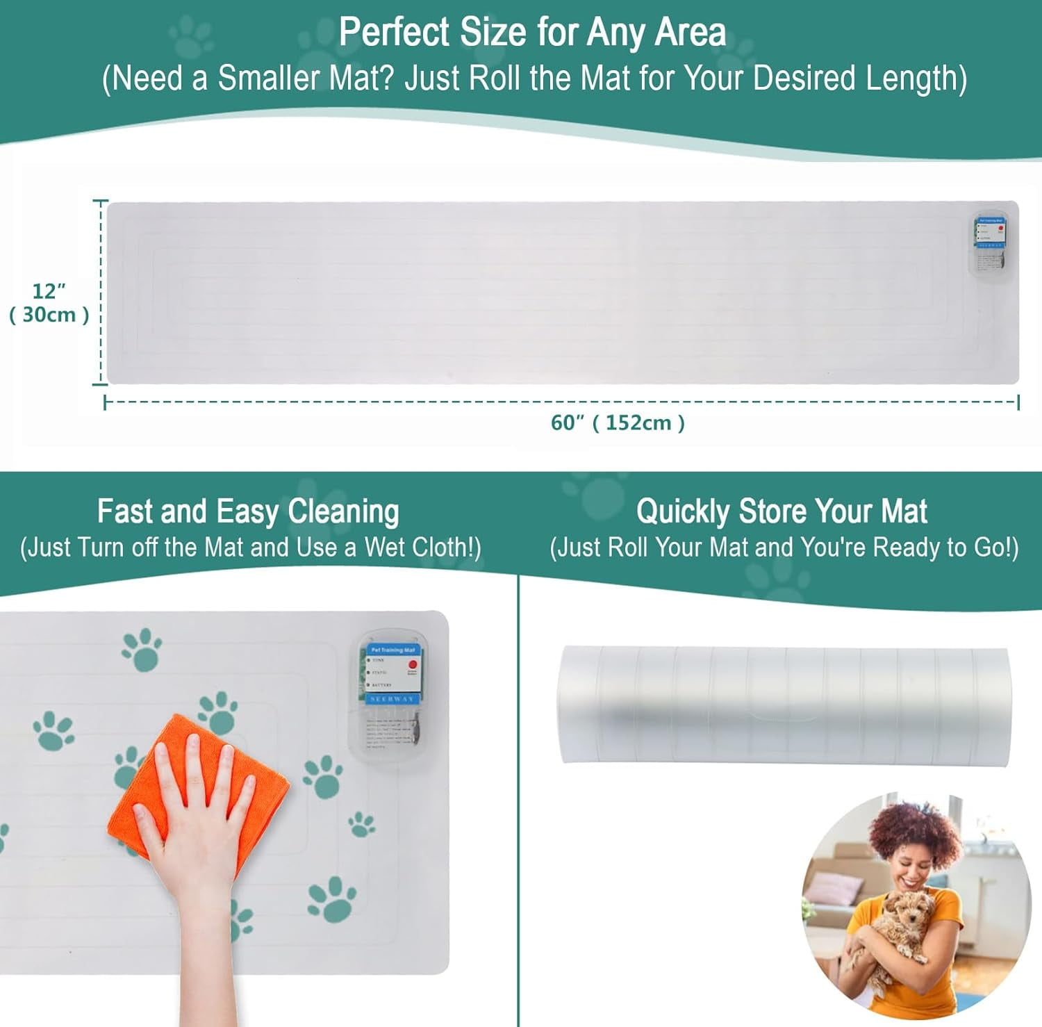 Scat Pet Shock Mat 2-Pack, Indoor Electric Repellent Training Pads for ...