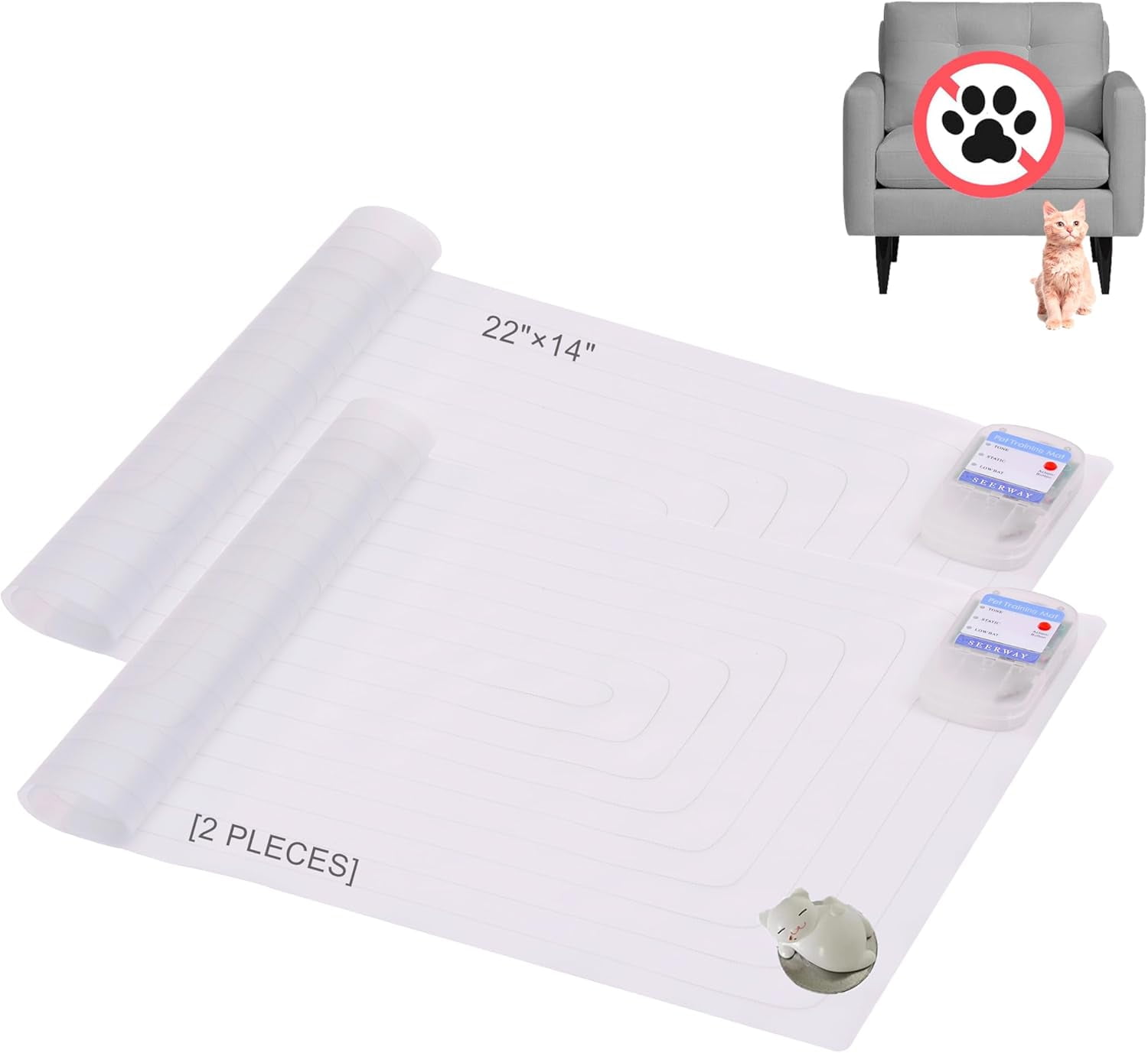 Scat Pet Shock Mat 2 Pieces with Tester, Shock Pad for Dog and Cat ...