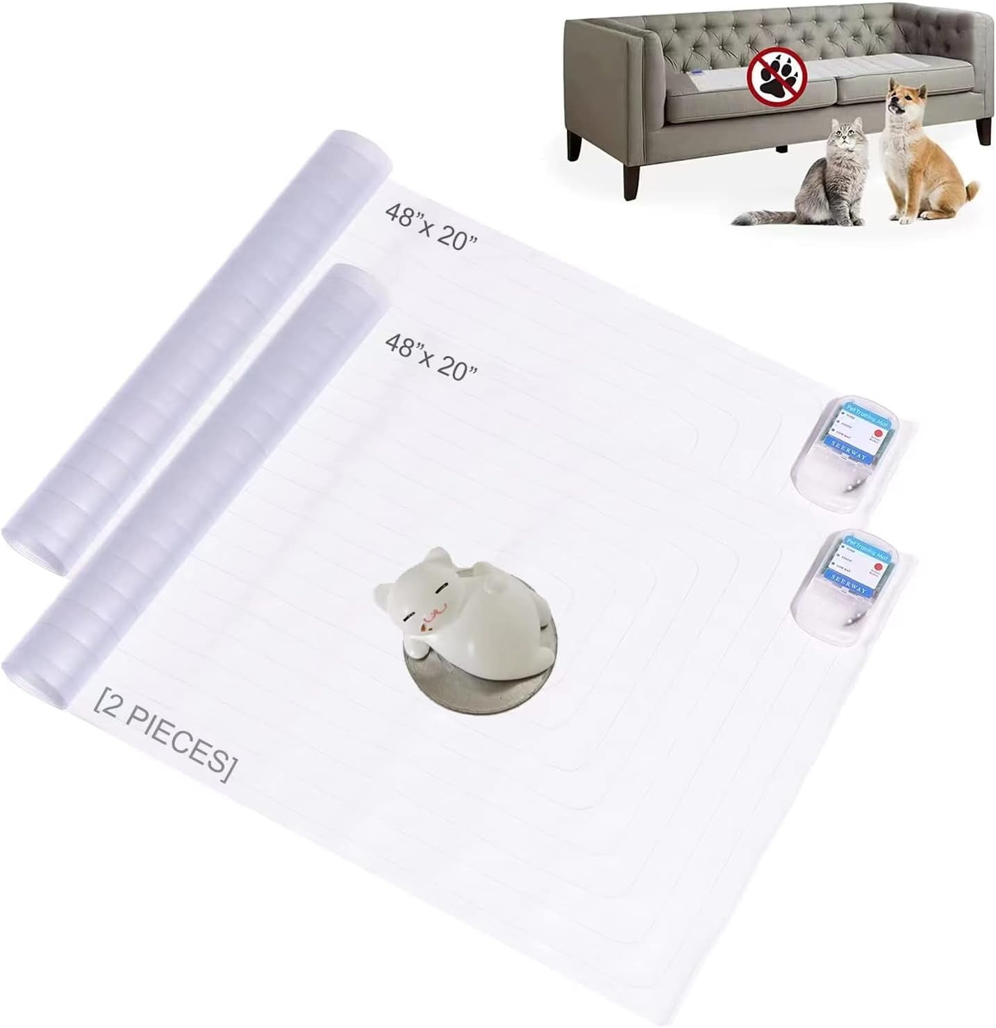 Scat Pet Shock Mat 2 Pieces with Tester, Shock Pad for Dog and Cat ...