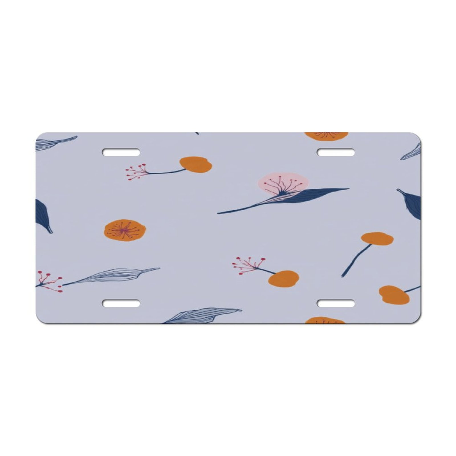 Scattered Floral Pattern Car Decorative Front License Plate,Vanity Tag ...