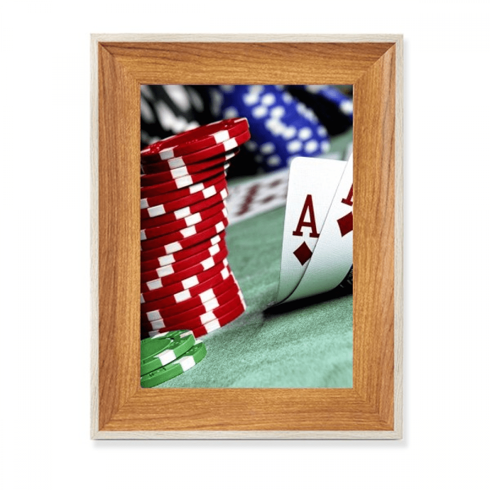 Scattered Poker Gambling Photo Chips Desktop Wooden Photo Frame Display ...