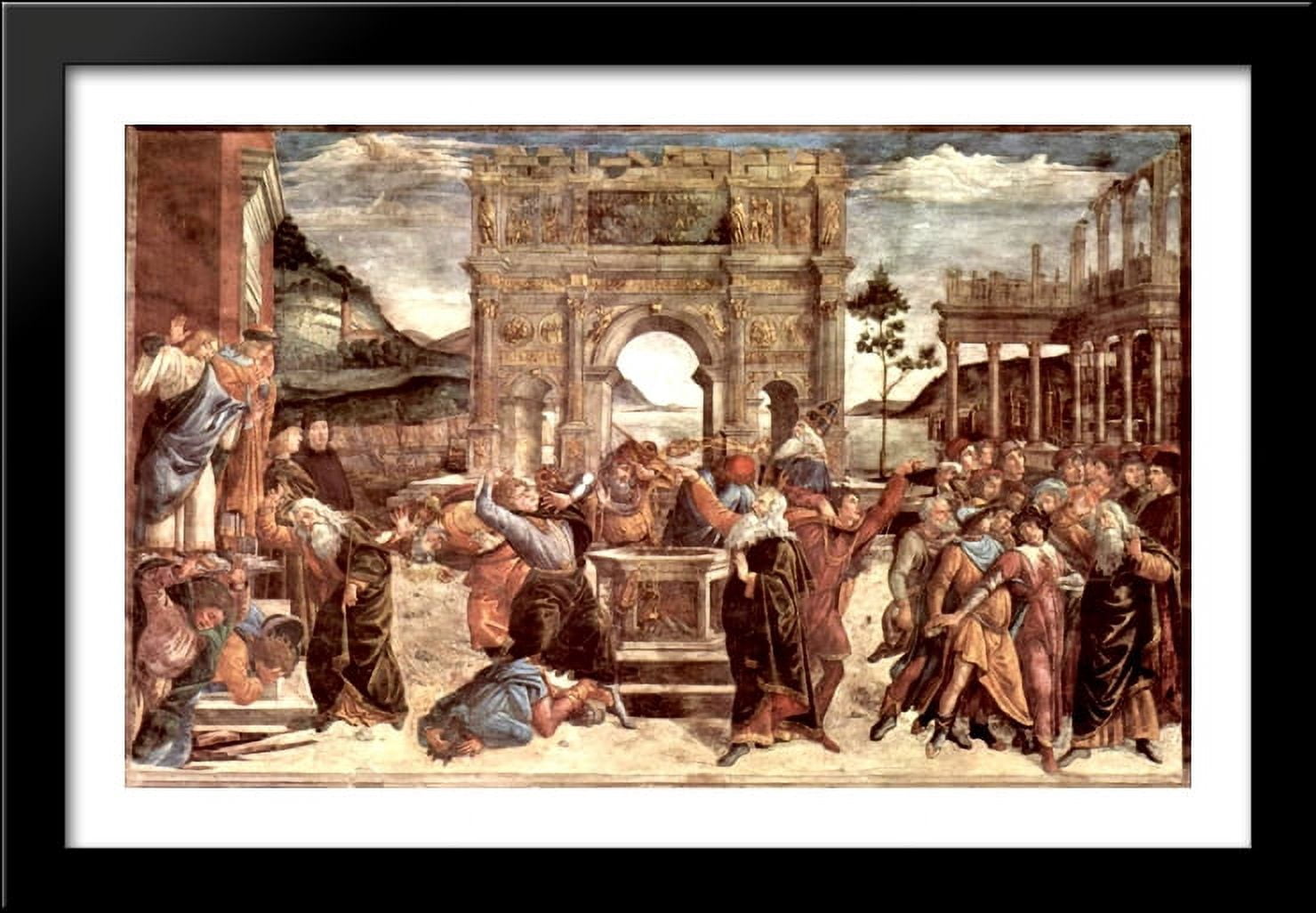 Scene from the Life of Moses 40x26 Large Black Wood Framed Print Art by ...