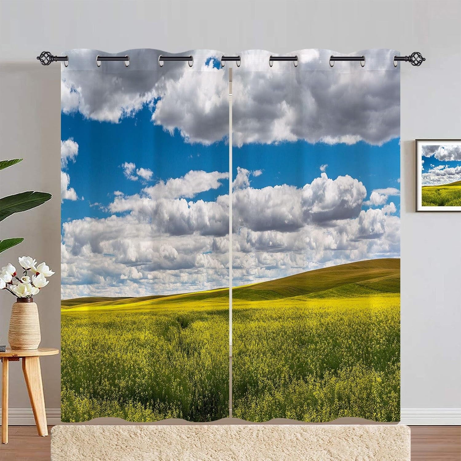 Scenery Curtains Grommet Light Filtering Window Drapes Nature Landscape ...