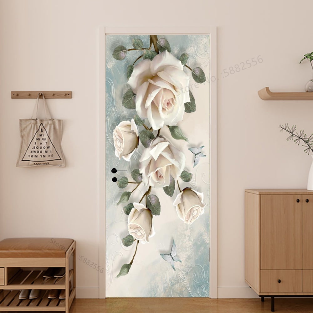 Scenery Door Stickers Wallpaper For Self-adhesive 3d Entrance Bathroom ...