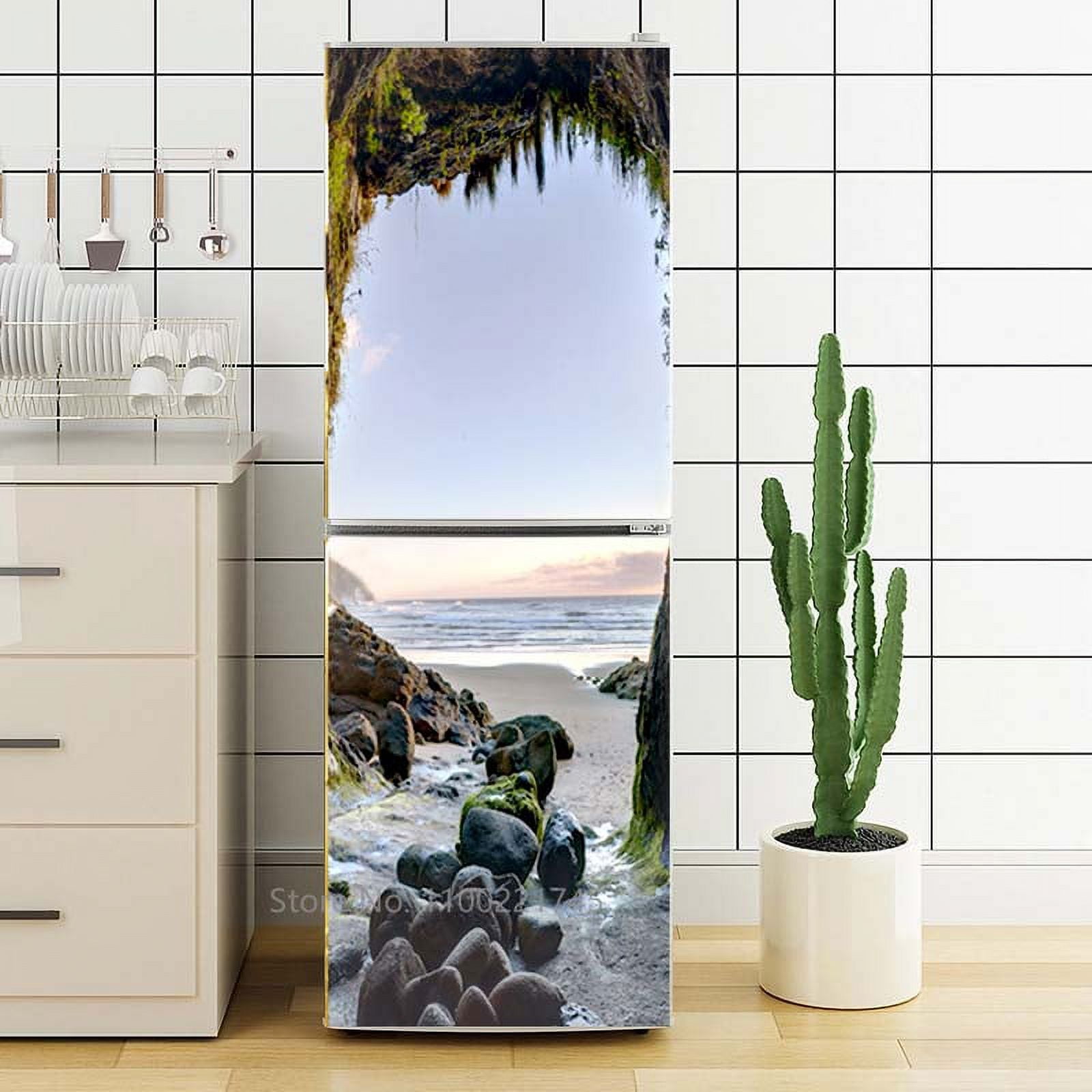 Scenery Fridge Door Mural Cover Peel and Stick Forest Landscape ...