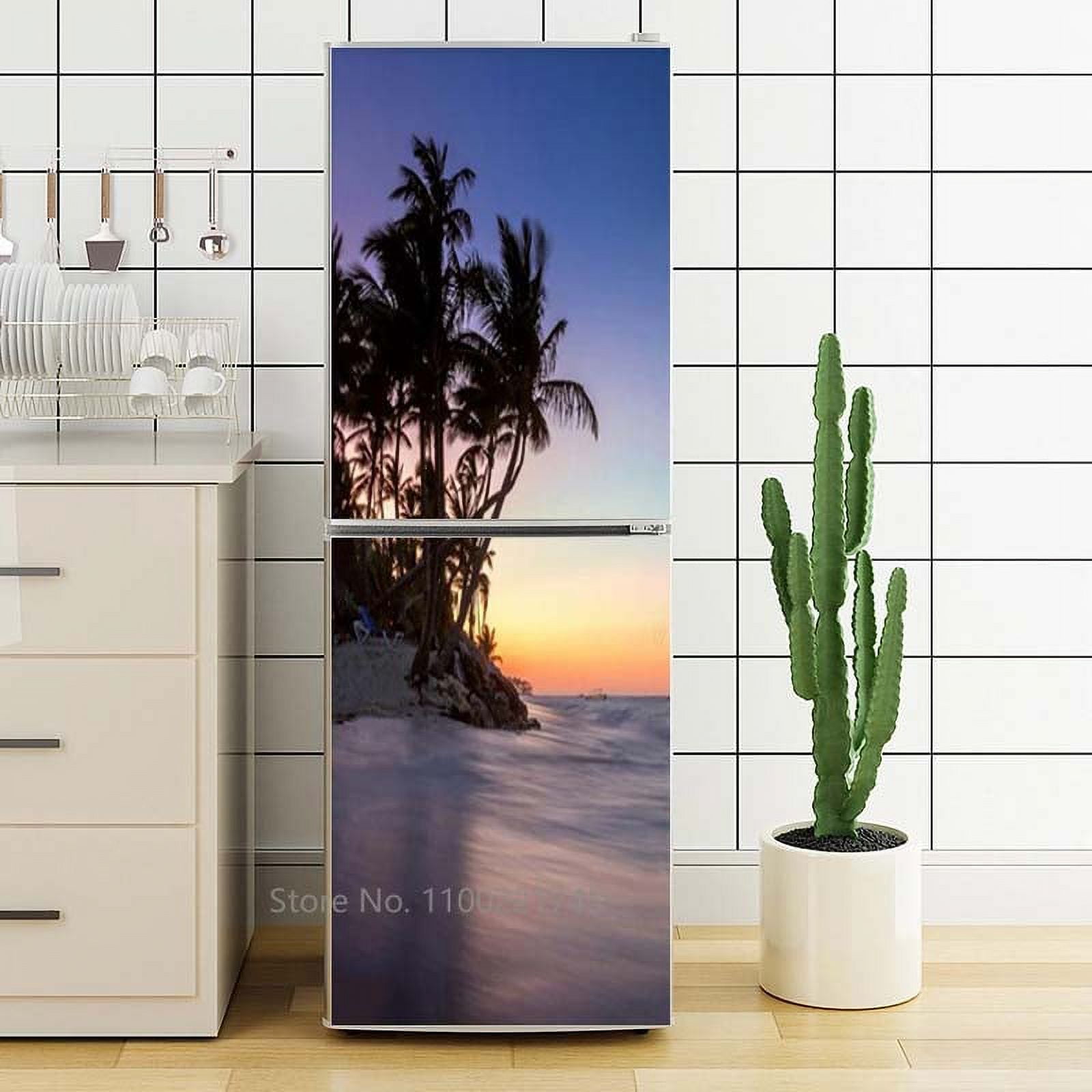 Scenery Fridge Door Mural Cover Peel and Stick Forest Landscape ...