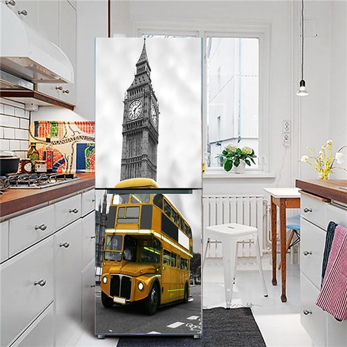 Scenery Fridge Sticker Vinyl Self Adhesive Refrigerator Wallpaper Home ...