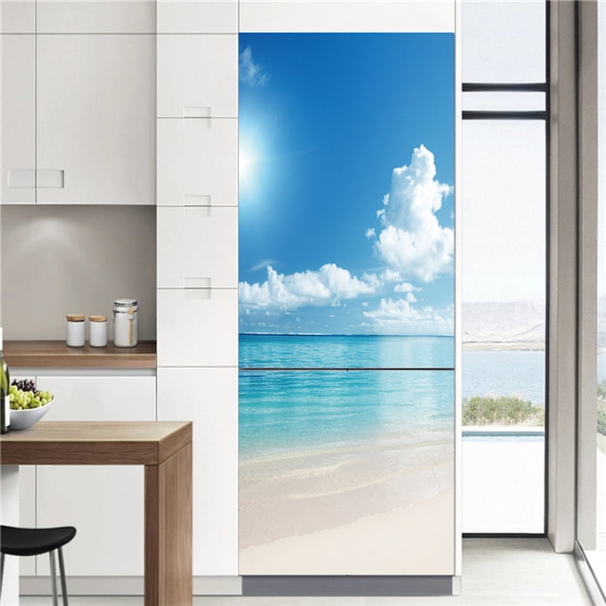 Scenery Fridge Sticker Vinyl Self Adhesive Refrigerator Wallpaper Home ...