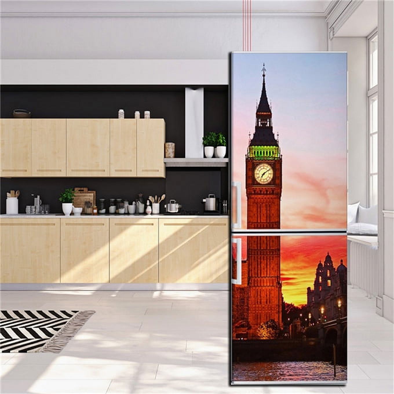 Scenery Fridge Sticker Vinyl Self Adhesive Refrigerator Wallpaper Home ...