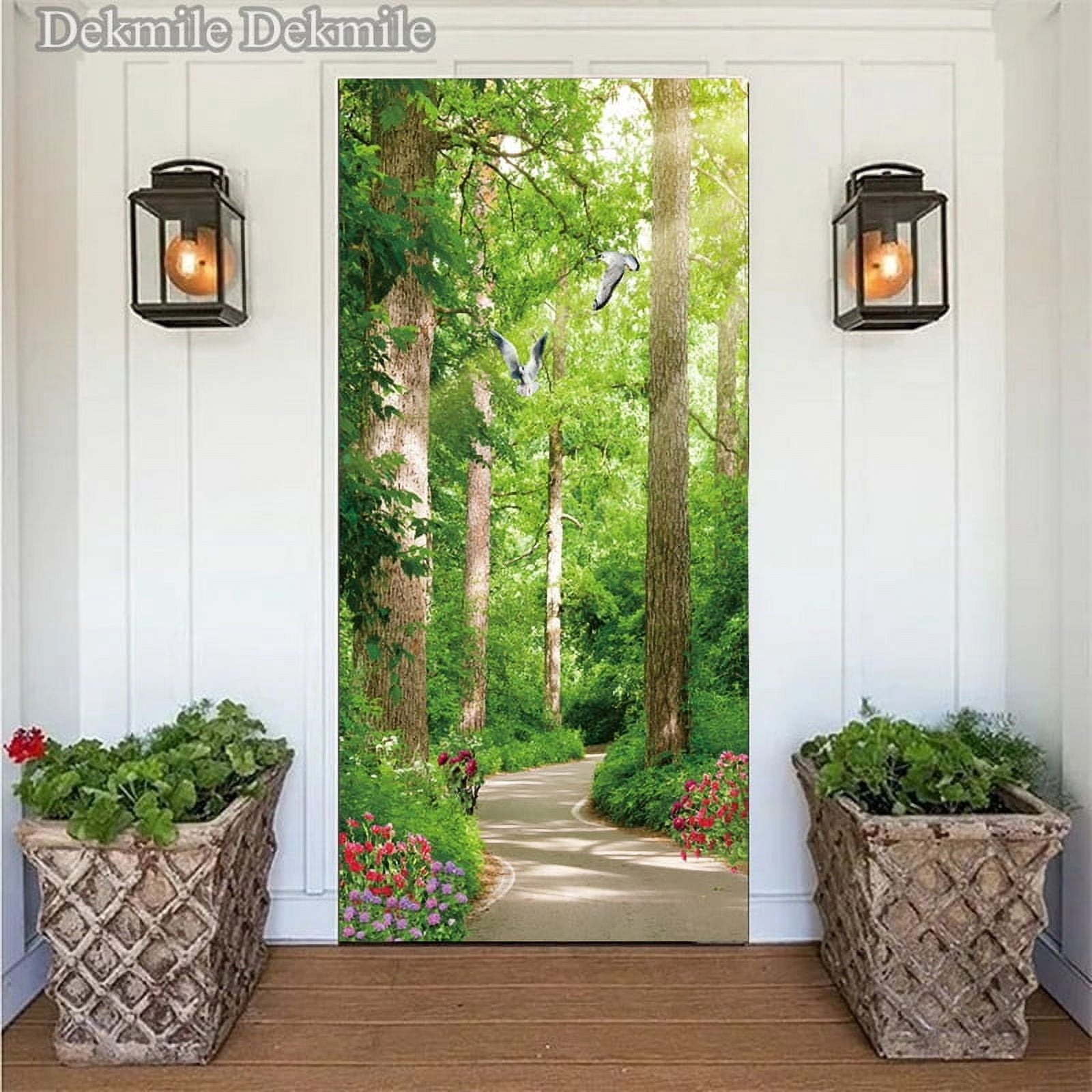 Scenery PVC Entrance Door Sticker Living Room Bedroom Home Decor Self ...