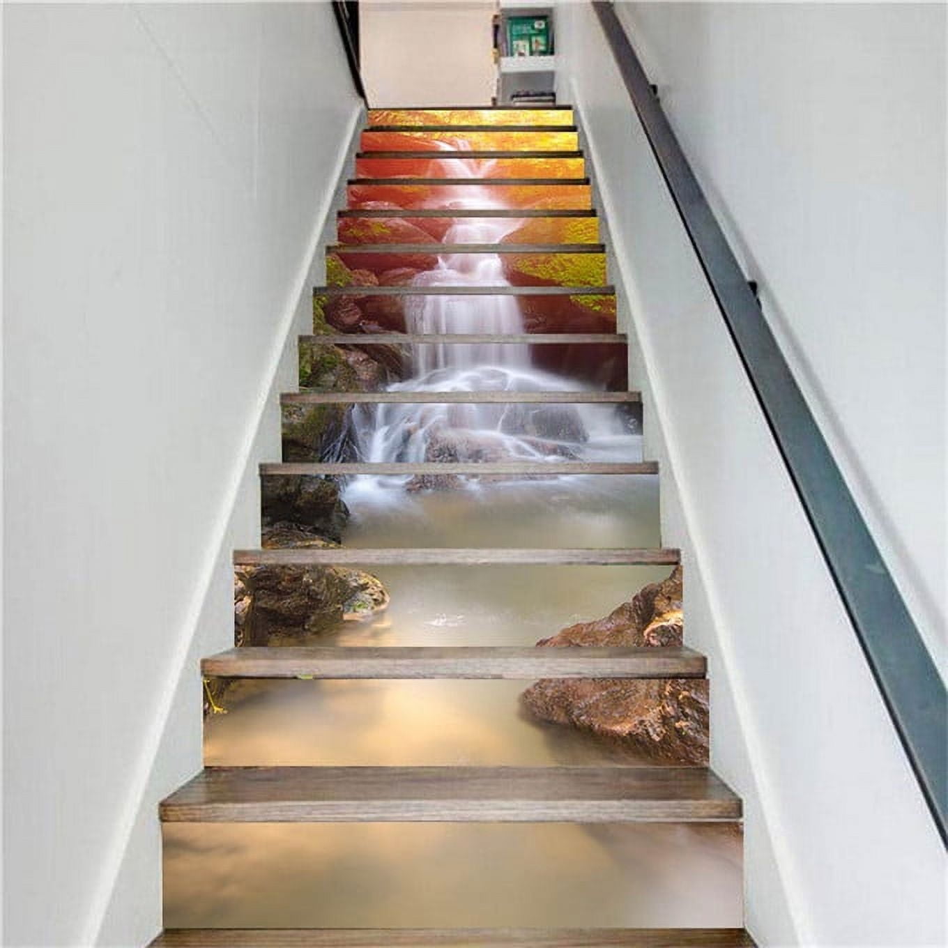 Scenery Waterfall Stair Sticker DIY Vinyl Self-Adhesive Stairway ...