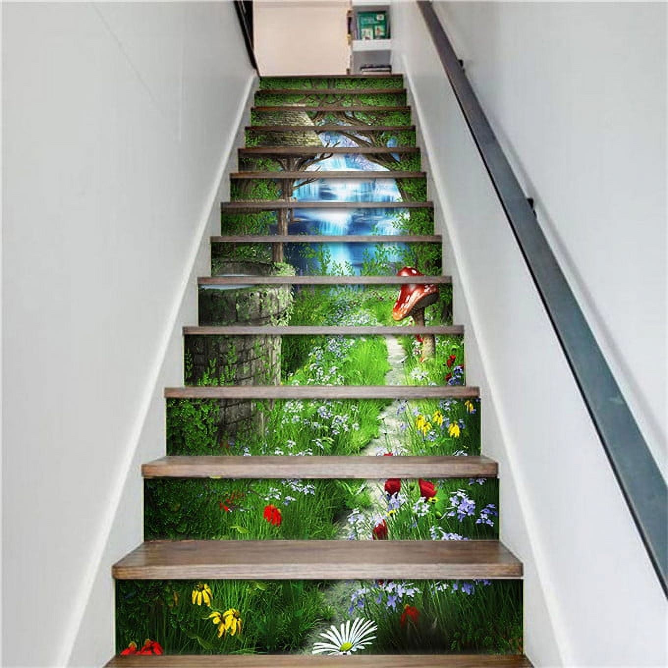 Scenery Waterfall Stair Sticker DIY Vinyl Self-Adhesive Stairway ...