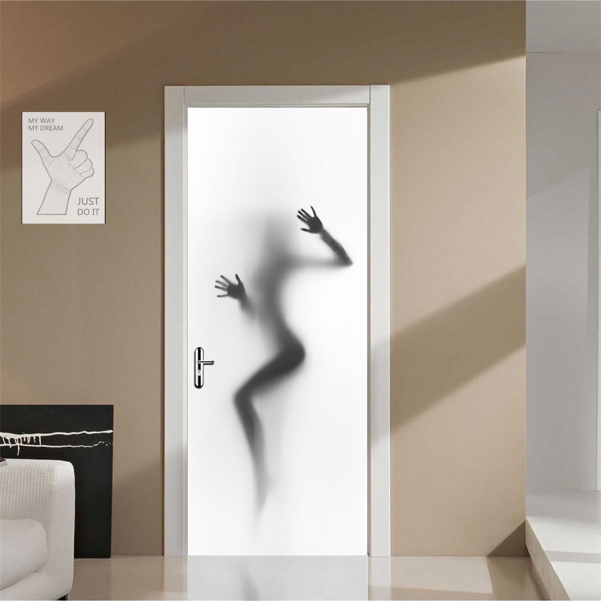 Scenery Wood Grain Door Sticker Vinyl Adhesive Waterproof Removable ...