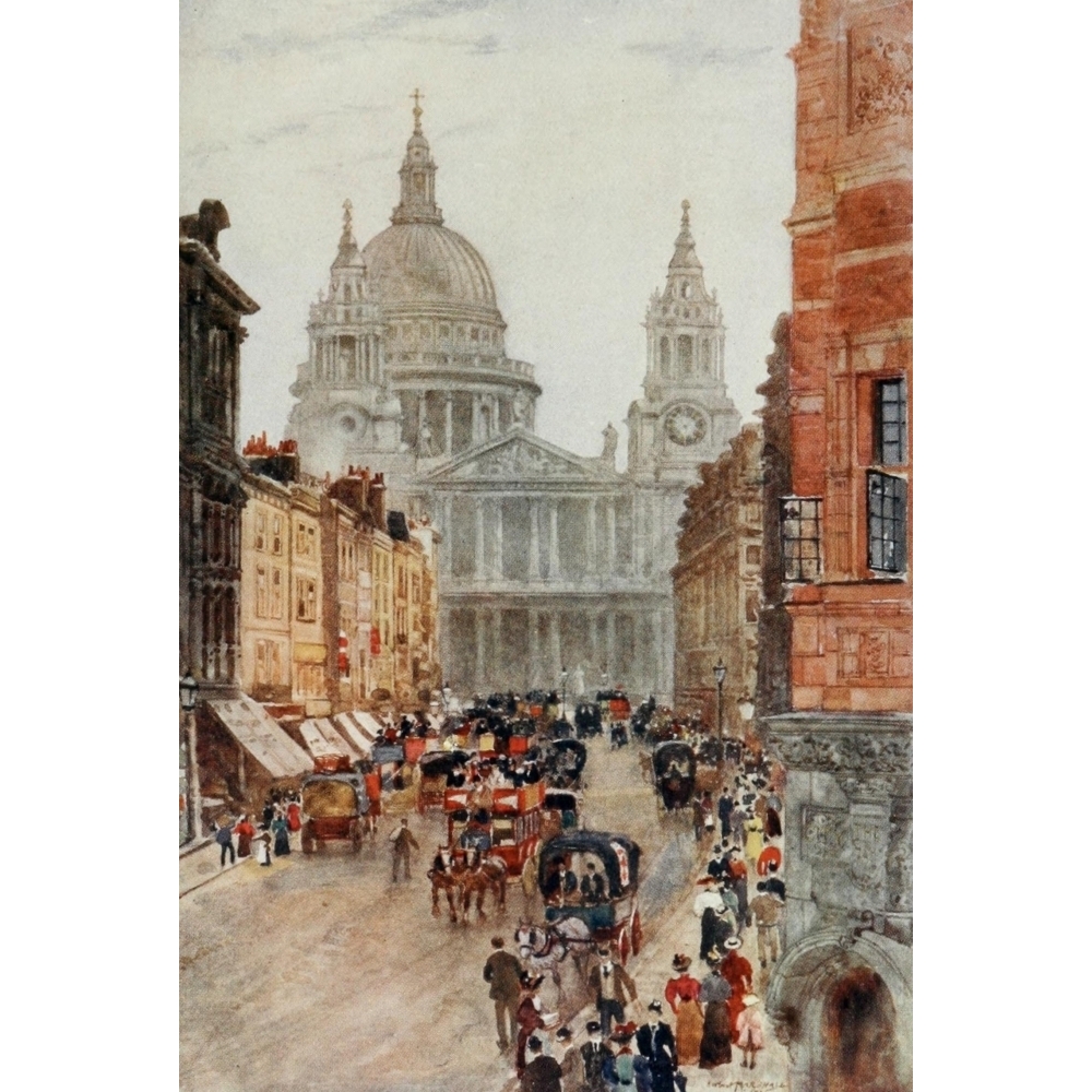 Scenery of London 1905 St. Paul's & Ludge Hill Poster Print by Herbert ...