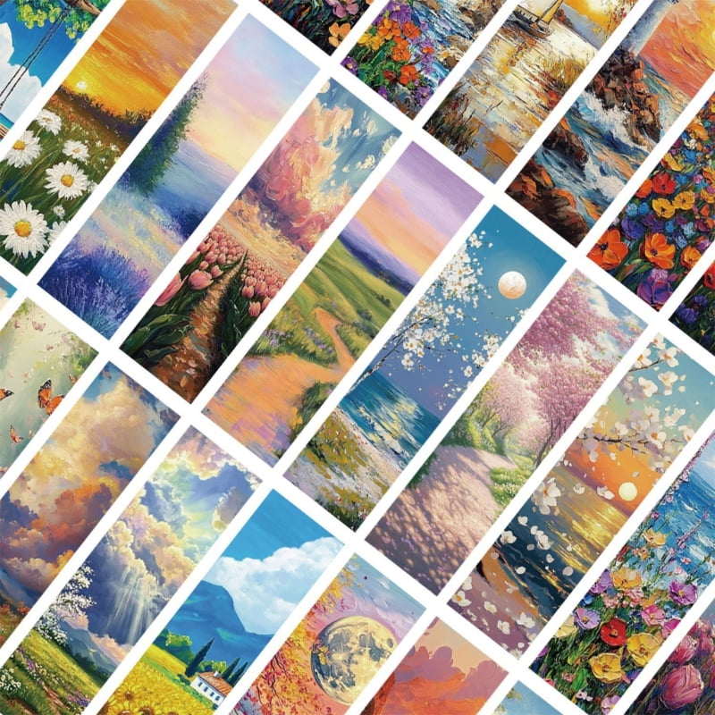 Scenic Art Pattern Bookmarks Reading Aids for Book Lover Paper Book ...